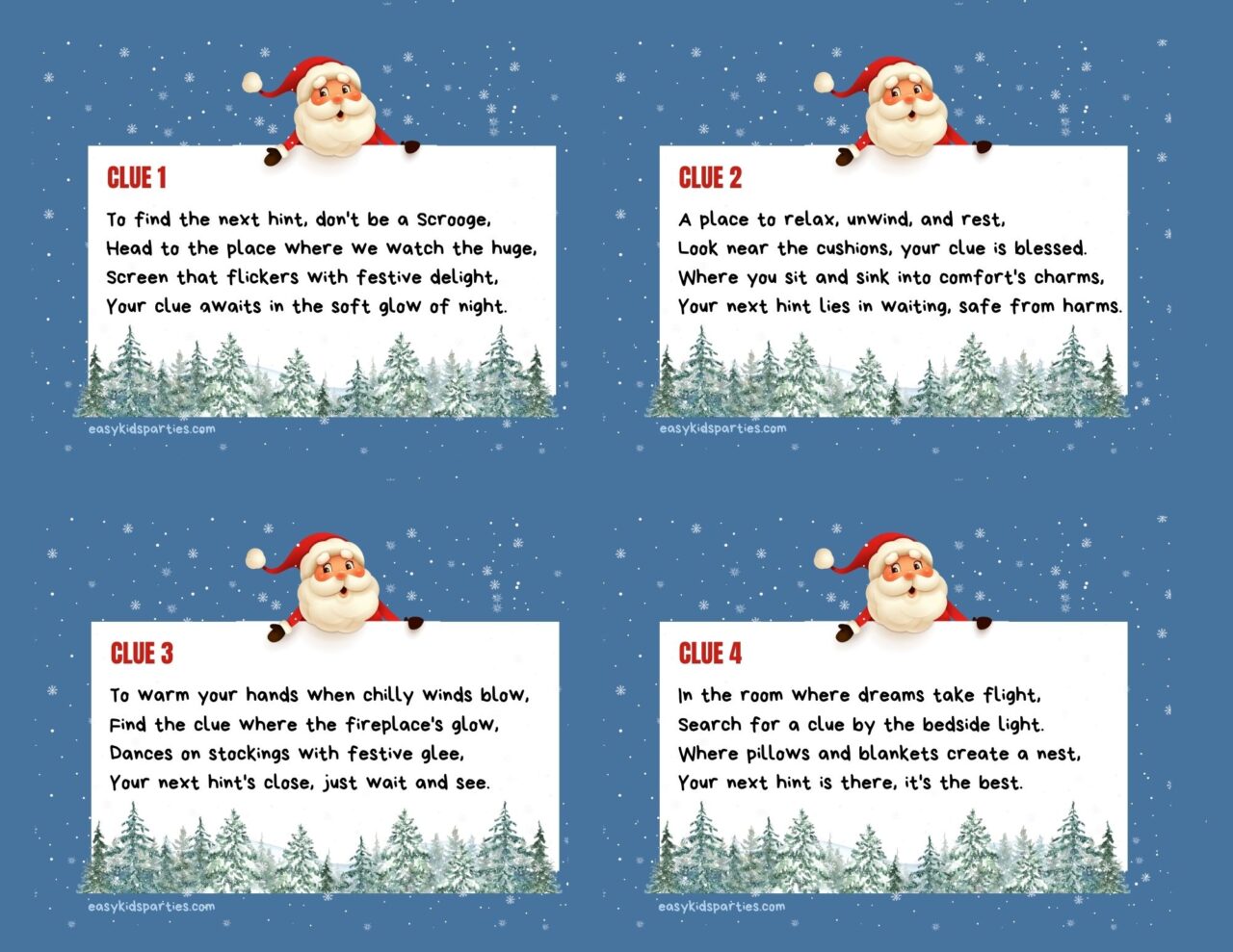 Scavenger Hunt For Christmas Presents With Clues | Easy Kids Parties